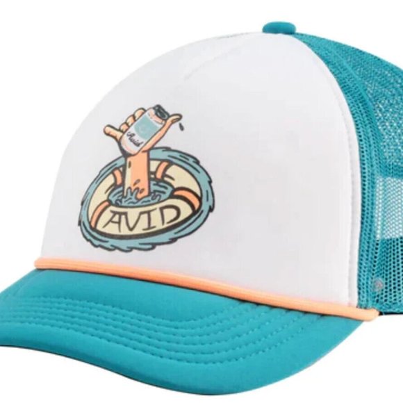 AVID | Accessories | Avid Vintage Foam Trucker Bowden Teal White Nwt ...